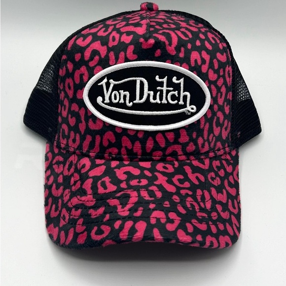 Von Dutch | Accessories | Von Dutch Red Velvet Trucker Hat Leopard ...